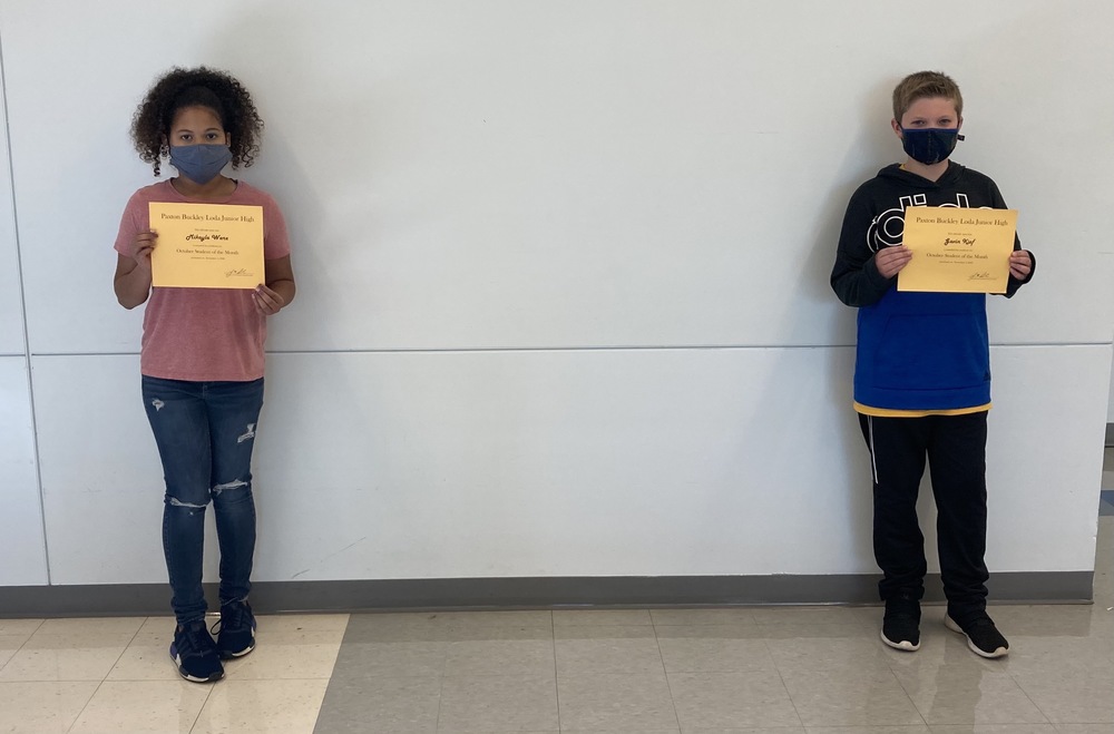 6th Grade October Students of the Month | Paxton-Buckley-Loda Junior High